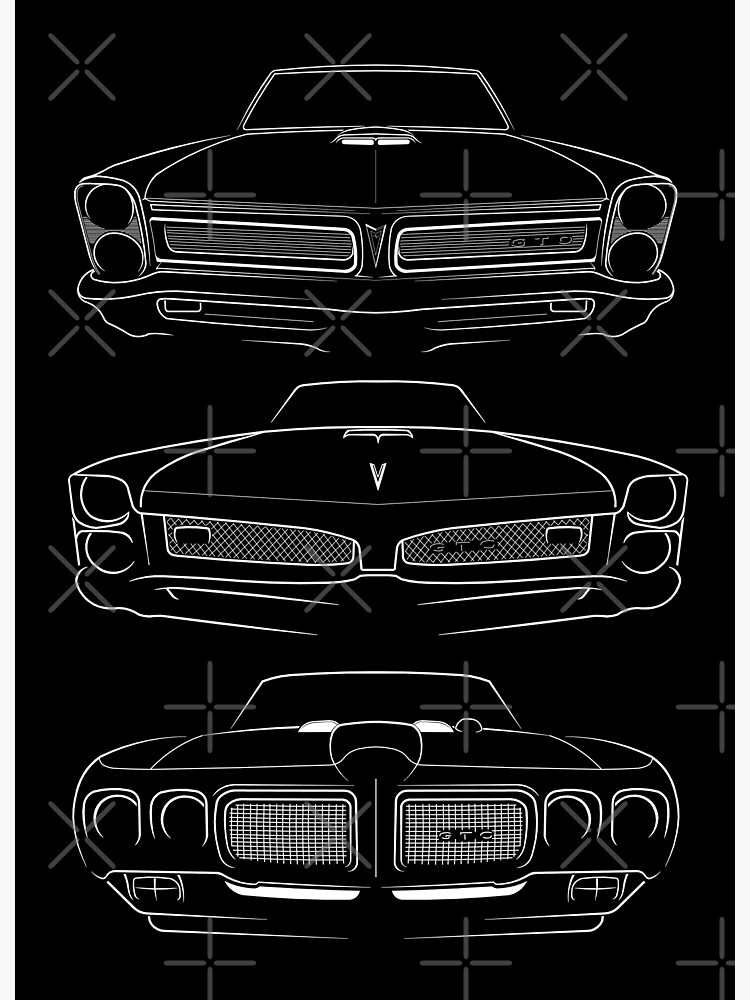 "Evolution of the Pontiac GTO (1965, 1967, 1970)" Art Print by mal ...