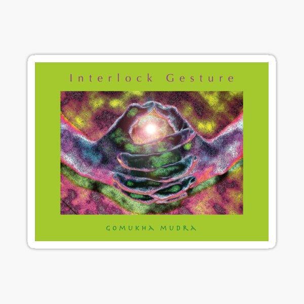 "Gomukha (Interlock) Mudra" Sticker for Sale by InfinitePathArt | Redbubble