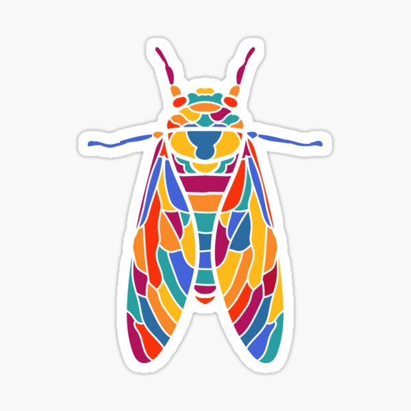 "Cicada - Colorful Cicada Retro Color Cicadas" Sticker for Sale by ...
