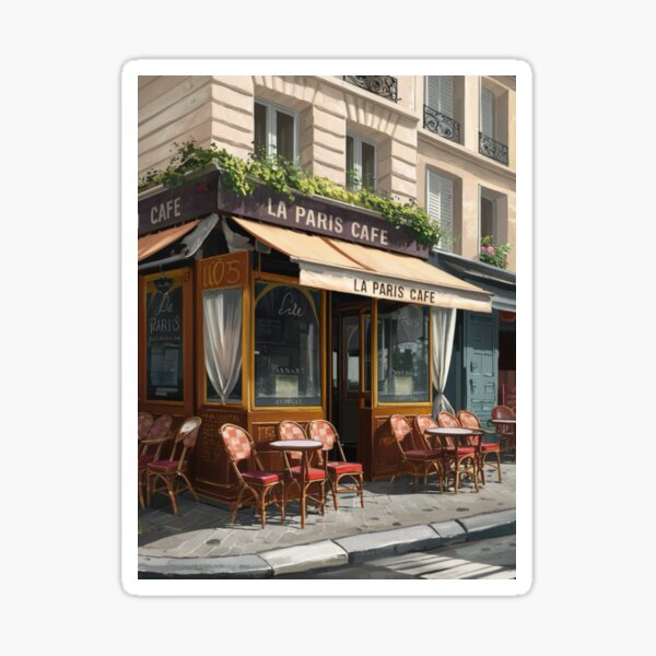 La Paris Cafe” Scene - Charming Watercolor and Mixed Media Artwork ...