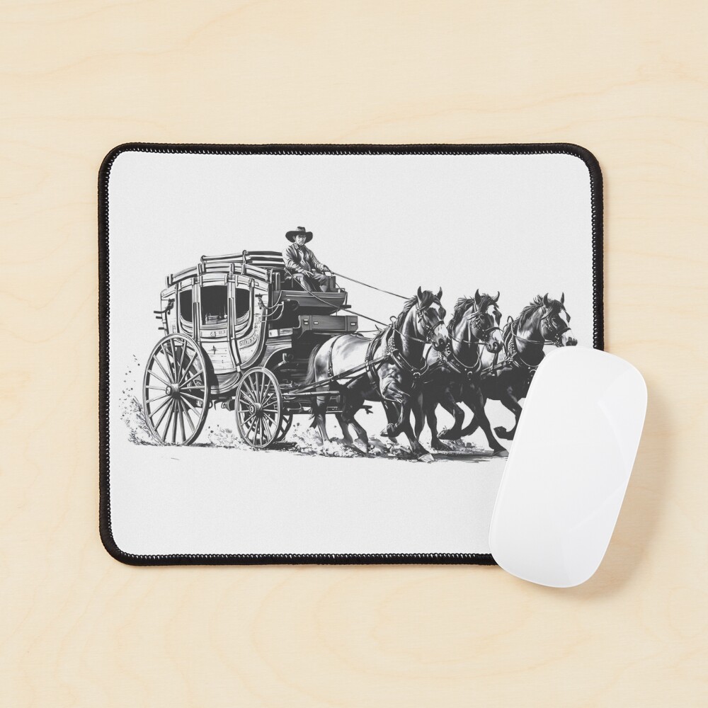 "Wild West, stagecoach pulled by three horses, Western" Sticker by ...