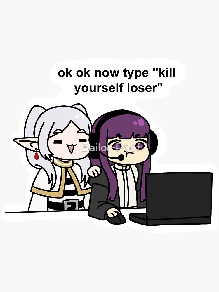"gamer fern and frieren" Sticker for Sale by Sailor-Poof | Redbubble