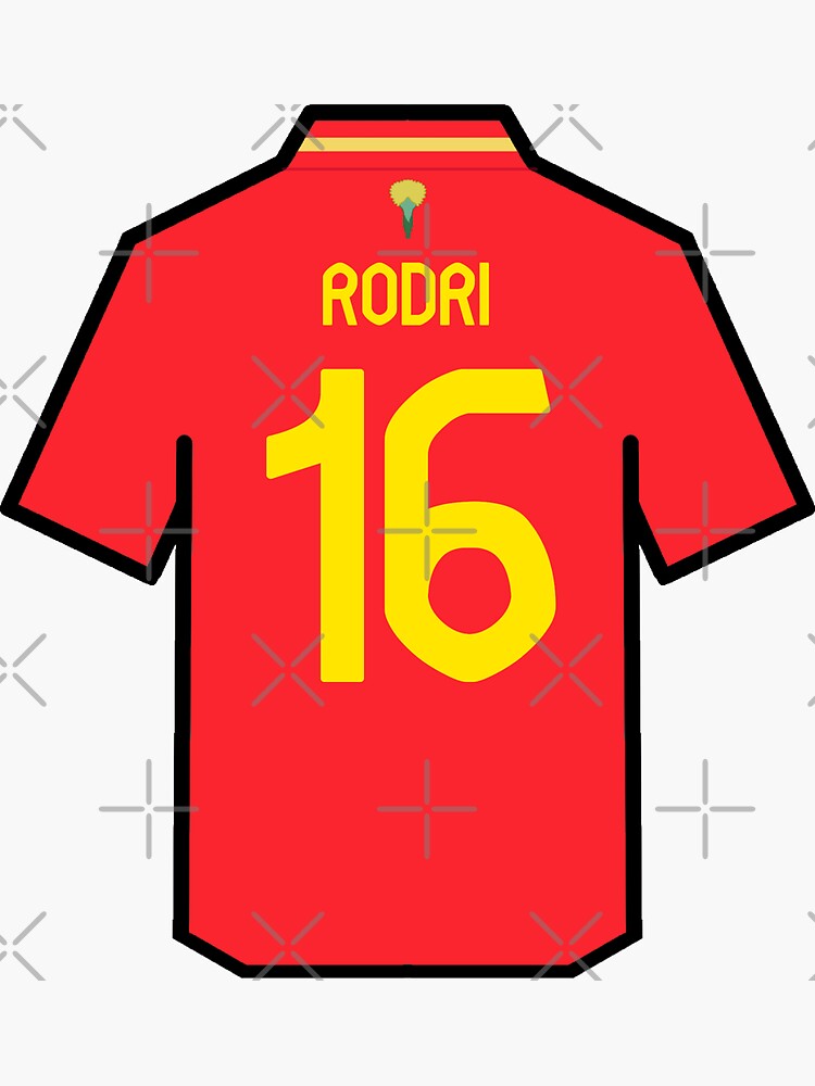 "Rodri Euro 2024 Spain Shirt Home" Sticker for Sale by ArtForAllAges ...