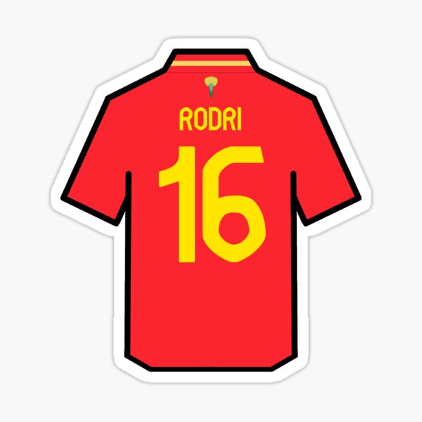 "Rodri Euro 2024 Spain Shirt Home" Sticker for Sale by ArtForAllAges ...