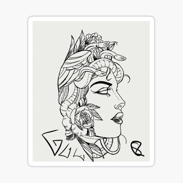 "MEDUSA" Sticker for Sale by Goatusfloatus | Redbubble