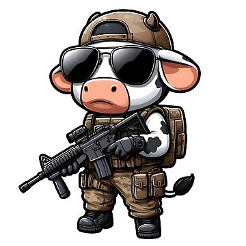 "Tactical Cow" Sticker for Sale by RAWLIFEGRAPHIC | Redbubble