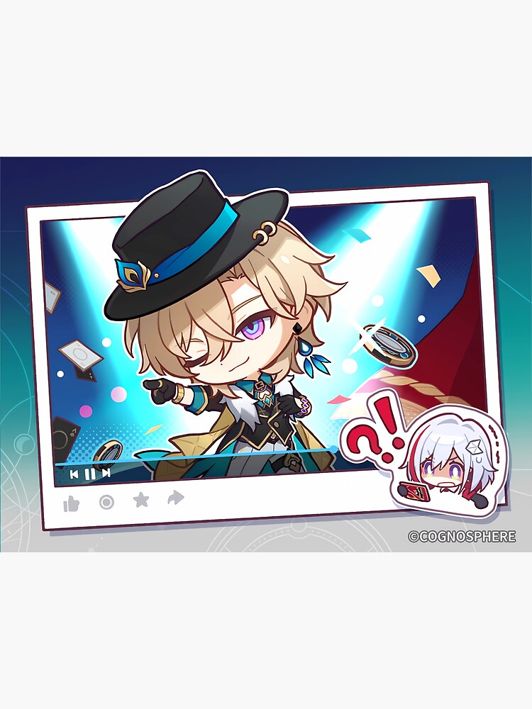 "Aventurine Single-Panel Illustration - Honkai: Star Rail" Sticker for ...