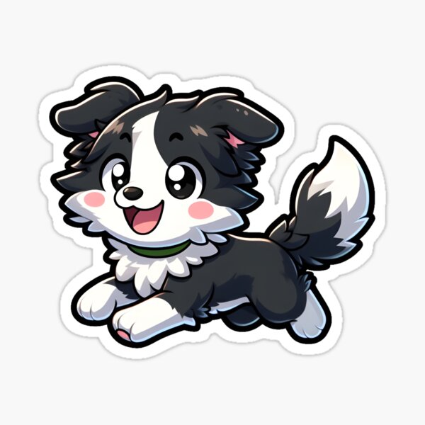 "Chibi Border Collie Running" Sticker for Sale by City0fDreams | Redbubble