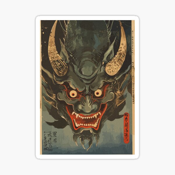 "Japanese Oni Demon Art" Sticker for Sale by universepod | Redbubble