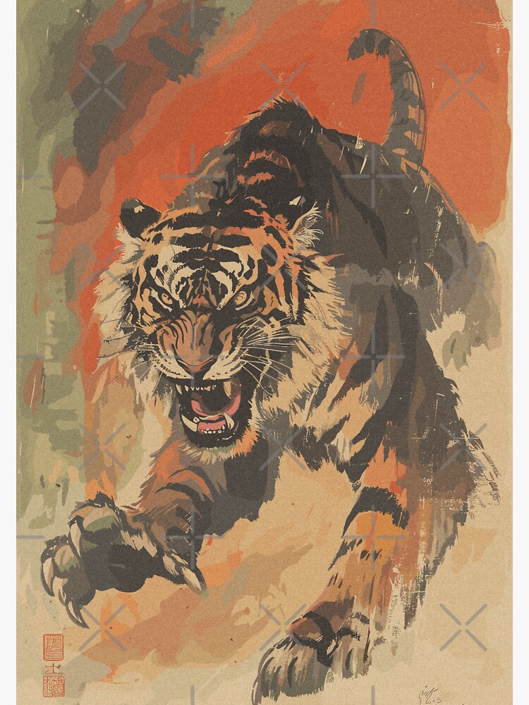 "Japanese Tiger" Sticker for Sale by universepod | Redbubble