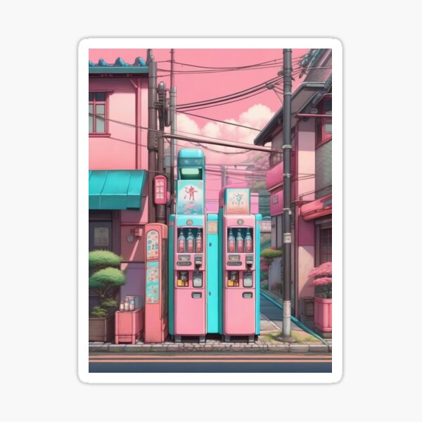 "Lofi Japan Retro Japanese Vending Machine" Sticker for Sale by ...