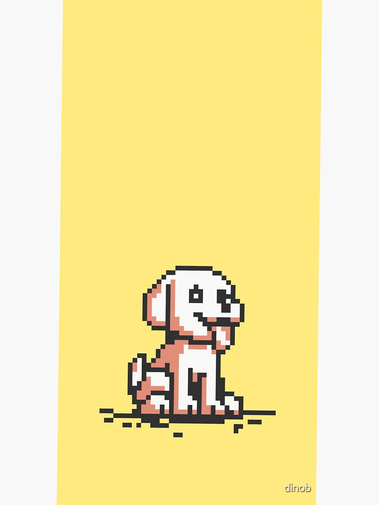 "Cute dog pixel art" Sticker for Sale by dinob | Redbubble
