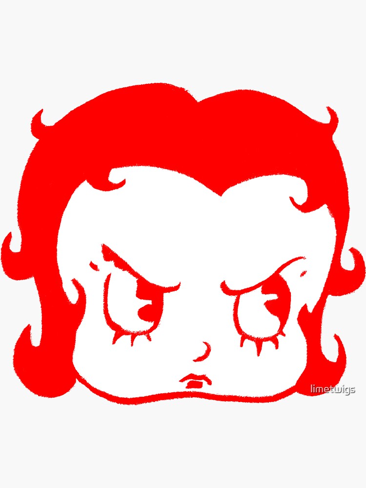 "betty boop - angry" Sticker for Sale by limetwigs | Redbubble