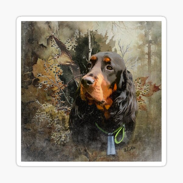 "Beautiful Gordon Setter with Woodcock" Sticker for Sale by ...