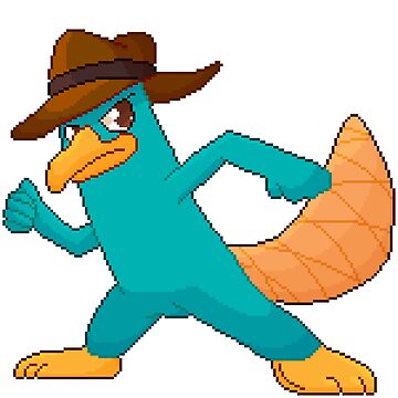 "Perry Pixel" Sticker for Sale by cyndaqill | Redbubble