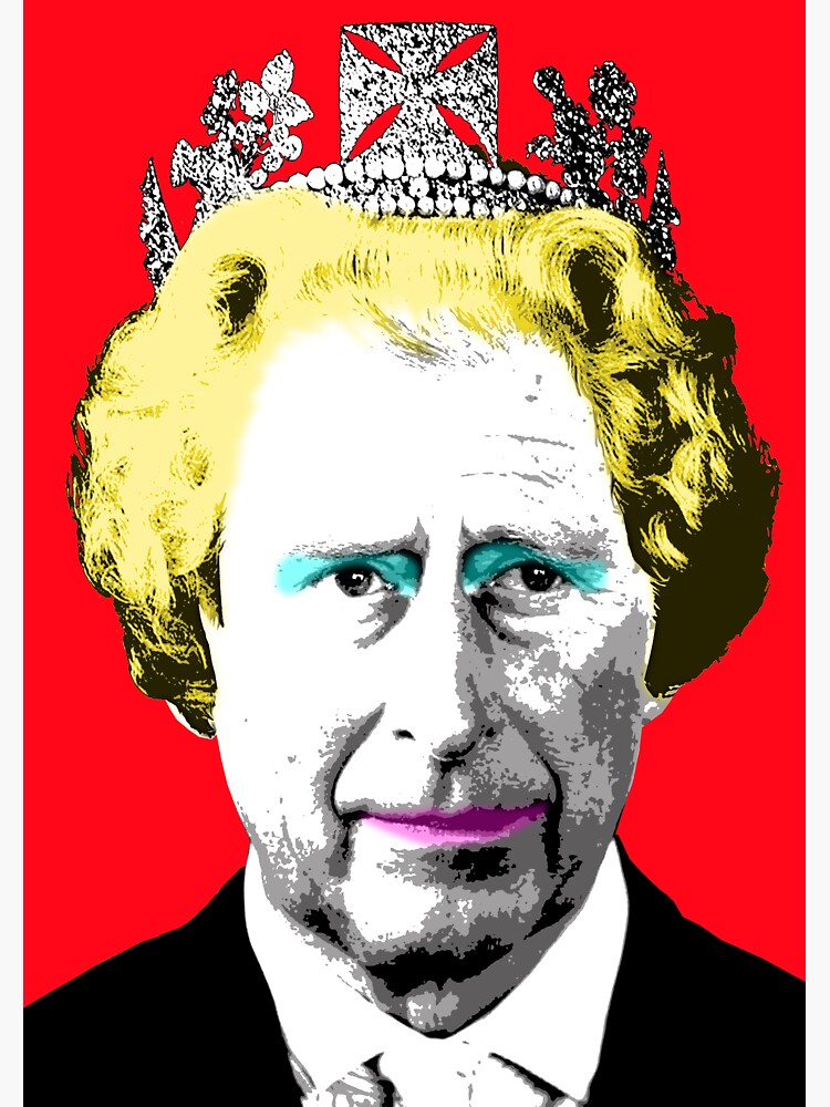 "King Charles Monroe the first - Red" Sticker by garyhogben | Redbubble