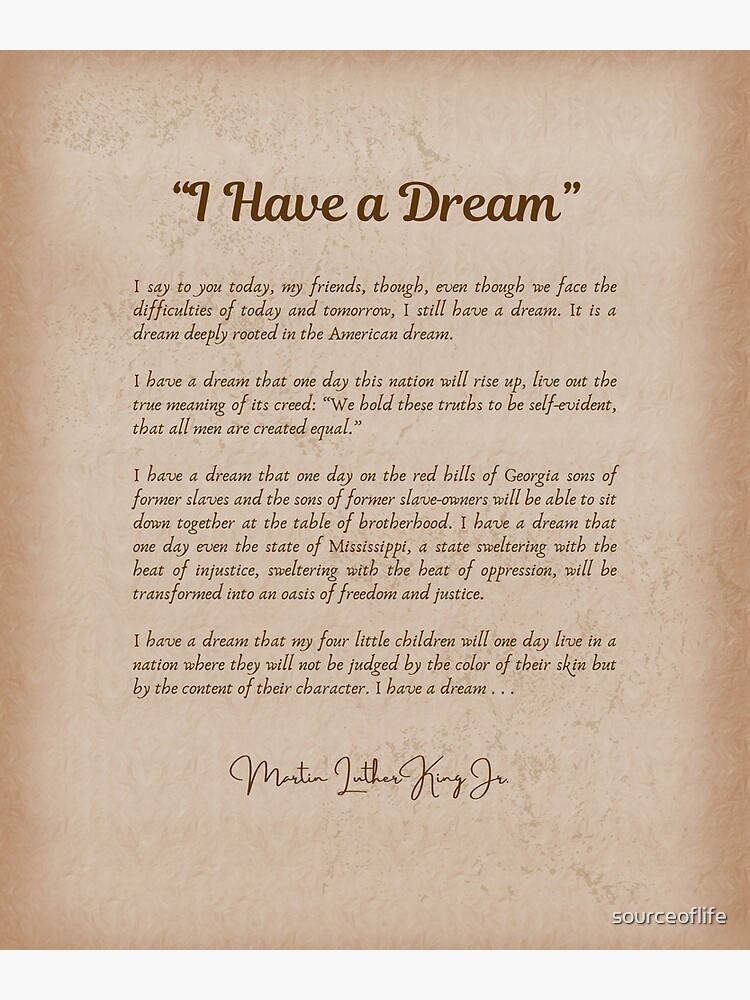 "I have a dream speech Martin Luther King Jr" Postcard for Sale by ...