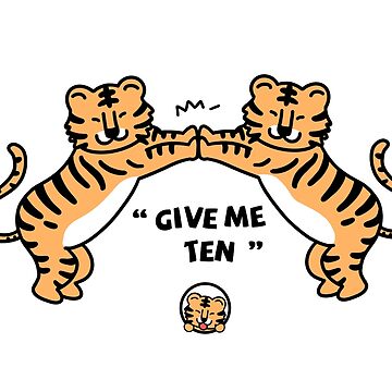 "cute tiger sticker Give me five Tee" Sticker for Sale by Narukuku ...
