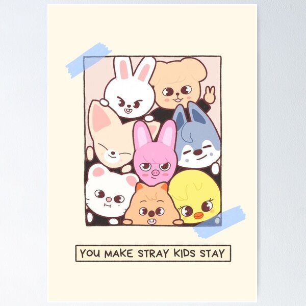 "SKZOO Stray kids skzoo members ot8 profiles you make skz stay" Poster ...