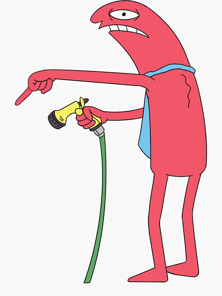 "Smilling Friends Alan Water Hose" Sticker for Sale by milushevg ...