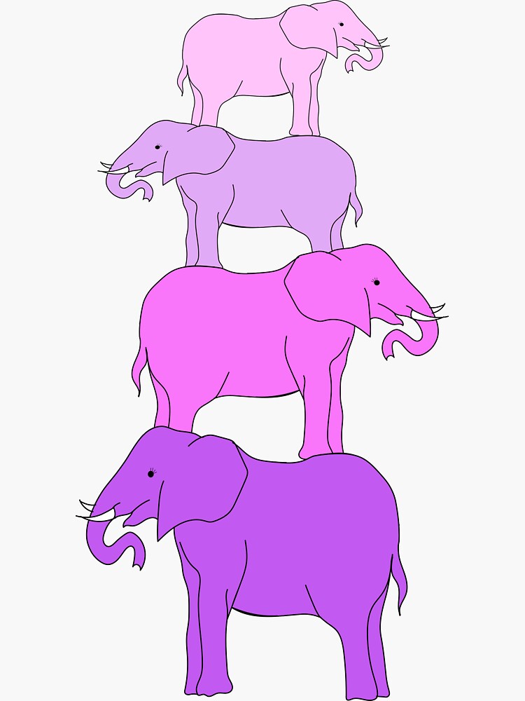 "Pink Elephants" Sticker for Sale by ChloeNix | Redbubble