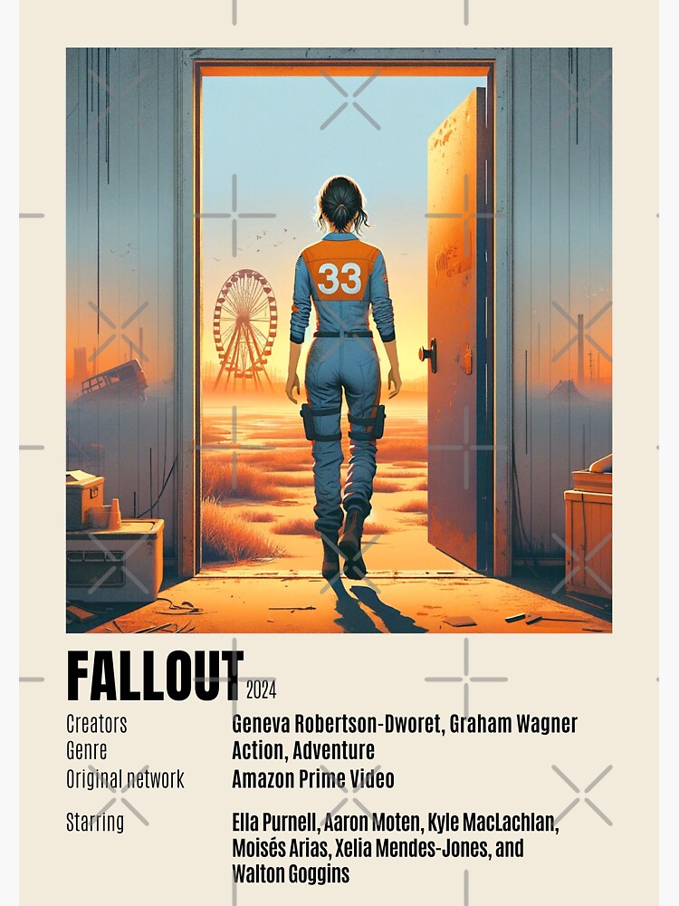 "Fallout tv show minimalist poster" Sticker for Sale by Arrows Designs ...