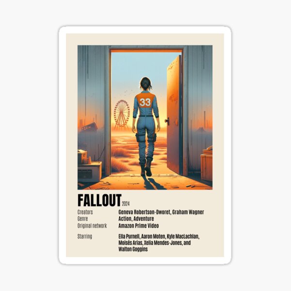 "Fallout tv show minimalist poster" Sticker for Sale by Arrows Designs ...