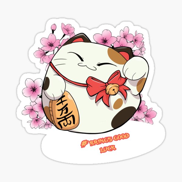 "Maneki Neko " Sticker for Sale by Puurrfectly | Redbubble