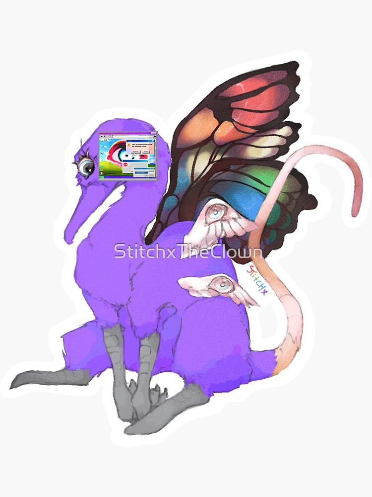 "Flaky The Weirdcore Dragon - PURPLE" Sticker for Sale by ...