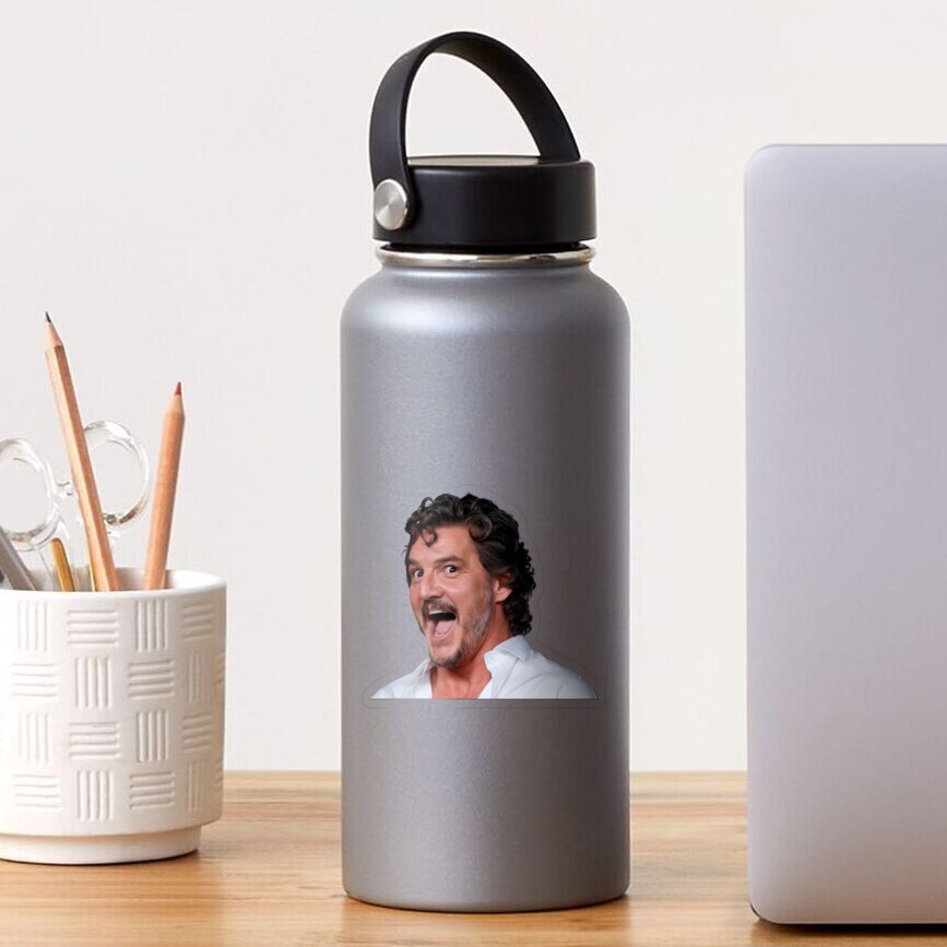 "laughing Pedro Pascal" Sticker for Sale by littlehugo | Redbubble