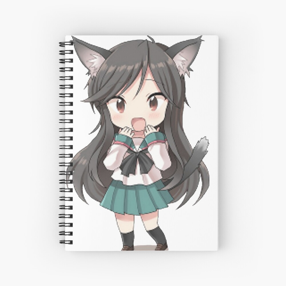 "Cute Chibi Anime Nekomimi Girl" Spiral Notebook for Sale by SAClothing ...