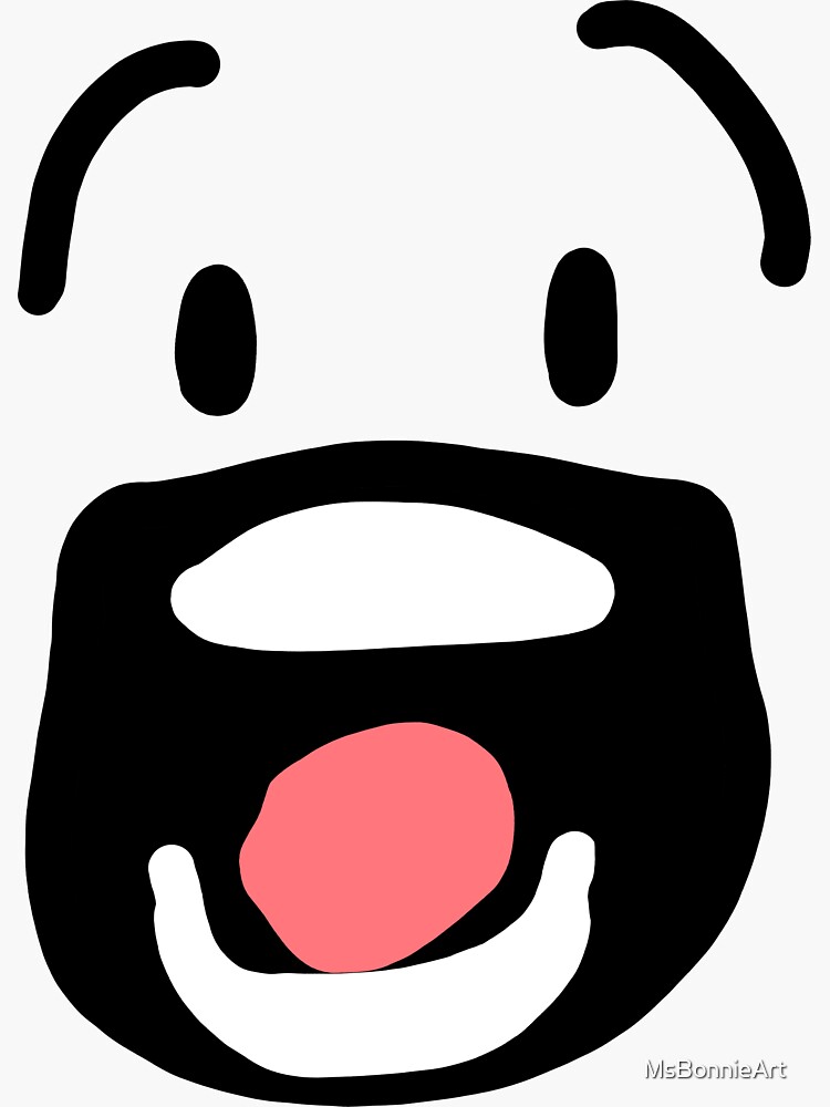 "BFDI Surprised Face" Sticker for Sale by MsBonnie | Redbubble