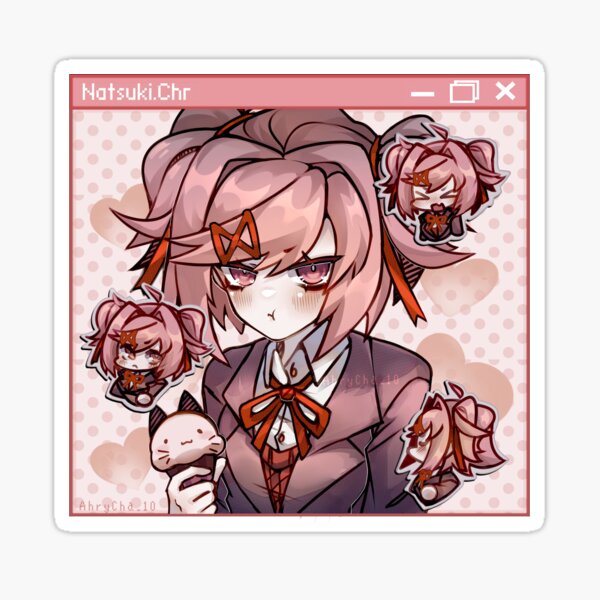 " Natsuki.chr (Fanart)" Sticker by AhryCha _10 | Redbubble