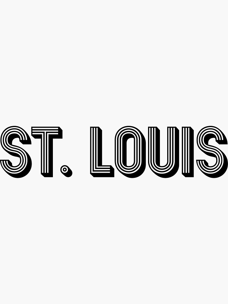 "St. Louis, Missouri in Retro Font" Sticker for Sale by TheMiddleWest ...