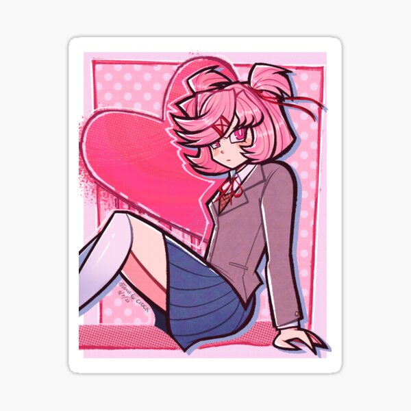 "Natsuki (DDLC)" Sticker for Sale by TikkiToon | Redbubble