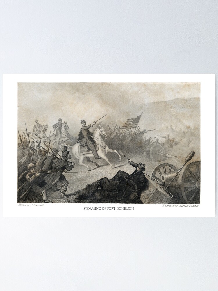 "1865 DRAWING OF "THE STORMING OF FORT DONELSON"" Poster by ...