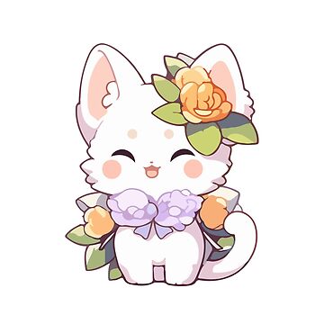 "cute kawaii anime chibi cat sticker" Sticker for Sale by Narukuku ...