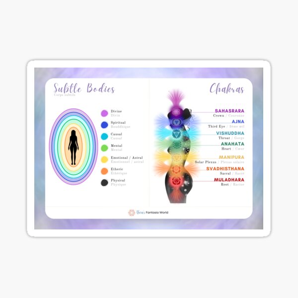 "The 7 chakras and the 7 subtle bodies" Sticker by theia-fantasia ...