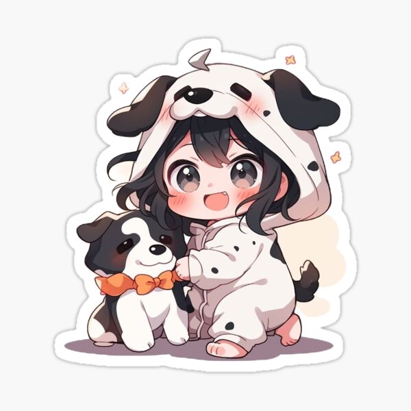 "Chibi dog girl" Sticker by kawaidesu | Redbubble