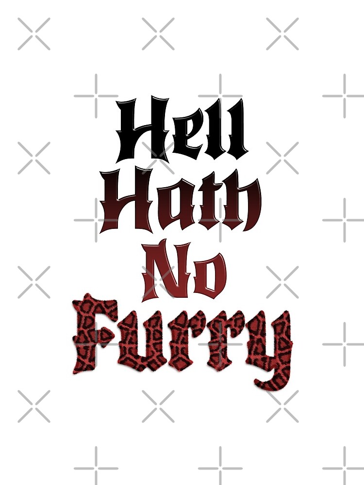"Hell Hath No Furry - Funny Fury Fur Lettering" Drawstring Bag for Sale ...