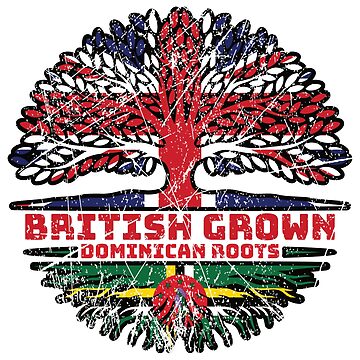 "Dominica Dominican Uk United Kingdom British Tree Roots Flag" Sticker ...