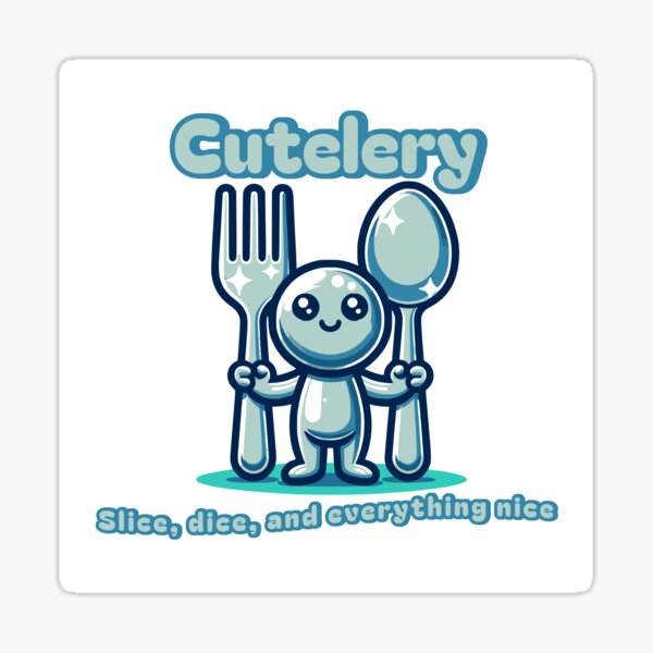 "Cute Cutlery" Sticker for Sale by ghastlygraphix | Redbubble