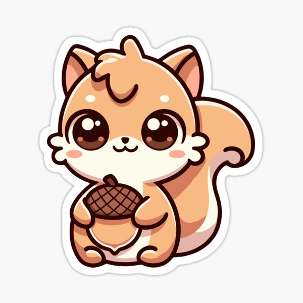 "Kawaii Squirrel" Sticker for Sale by TillysCuteCanva | Redbubble