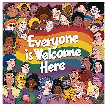 "flag pride everyone is welcome here" Sticker for Sale by alejandrozero ...