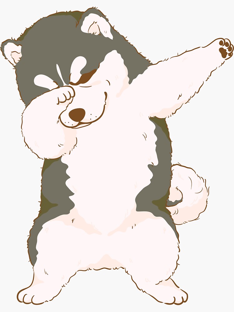 "Cute Cool Dog Dab Husky Malinois Graphic Black Patch" Sticker for Sale ...