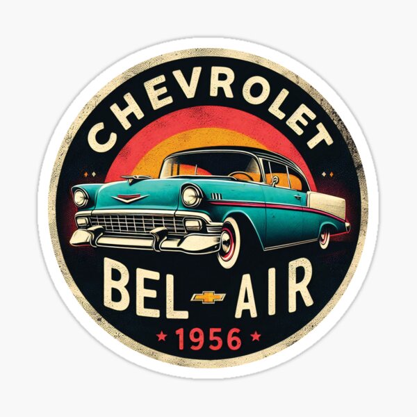 "Chevrolet Bel Air 1956 Classic Vintage Retro Car Logo" Sticker for ...