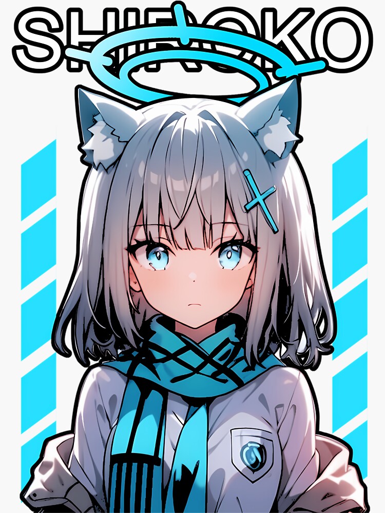 " Blue Archive Shiroko Stickers Sunaookami Shiroko Blue Archive Anime ...