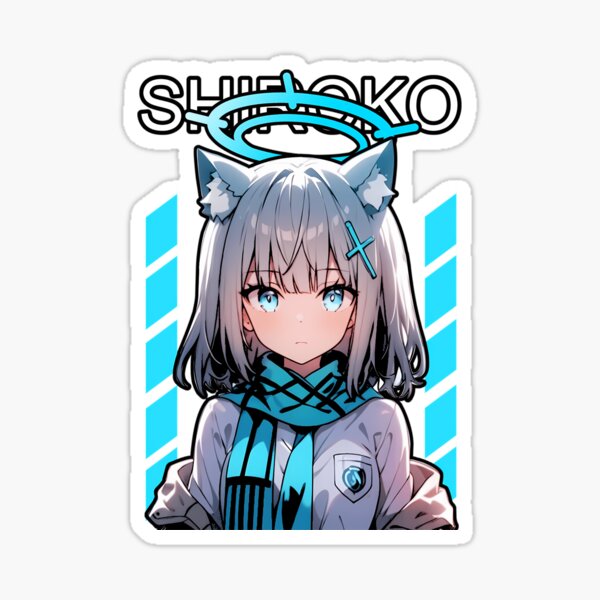 " Blue Archive Shiroko Stickers Sunaookami Shiroko Blue Archive Anime ...