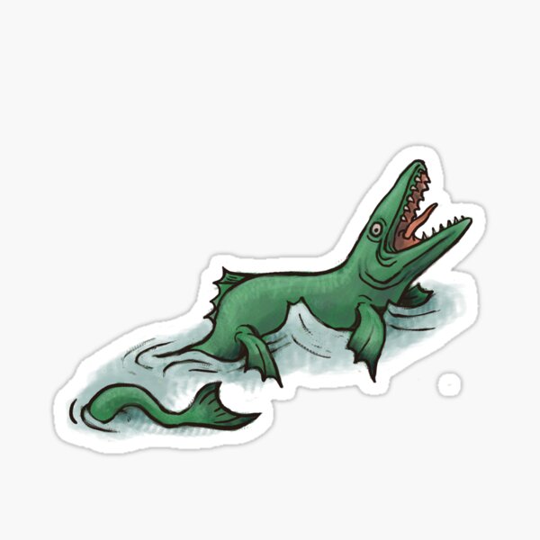"Mosasaurus. Medieval Bestiary style" Sticker by Mario Lanzas | Redbubble