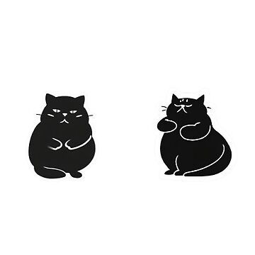 "Cat pack : Fuzzy Wuzzy Pudgy Kitty Crew!" Sticker for Sale by H2O-Shop ...